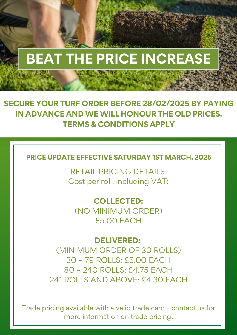 Turf Price Increase - 1st March 2025 - Twickenham Plant Centre